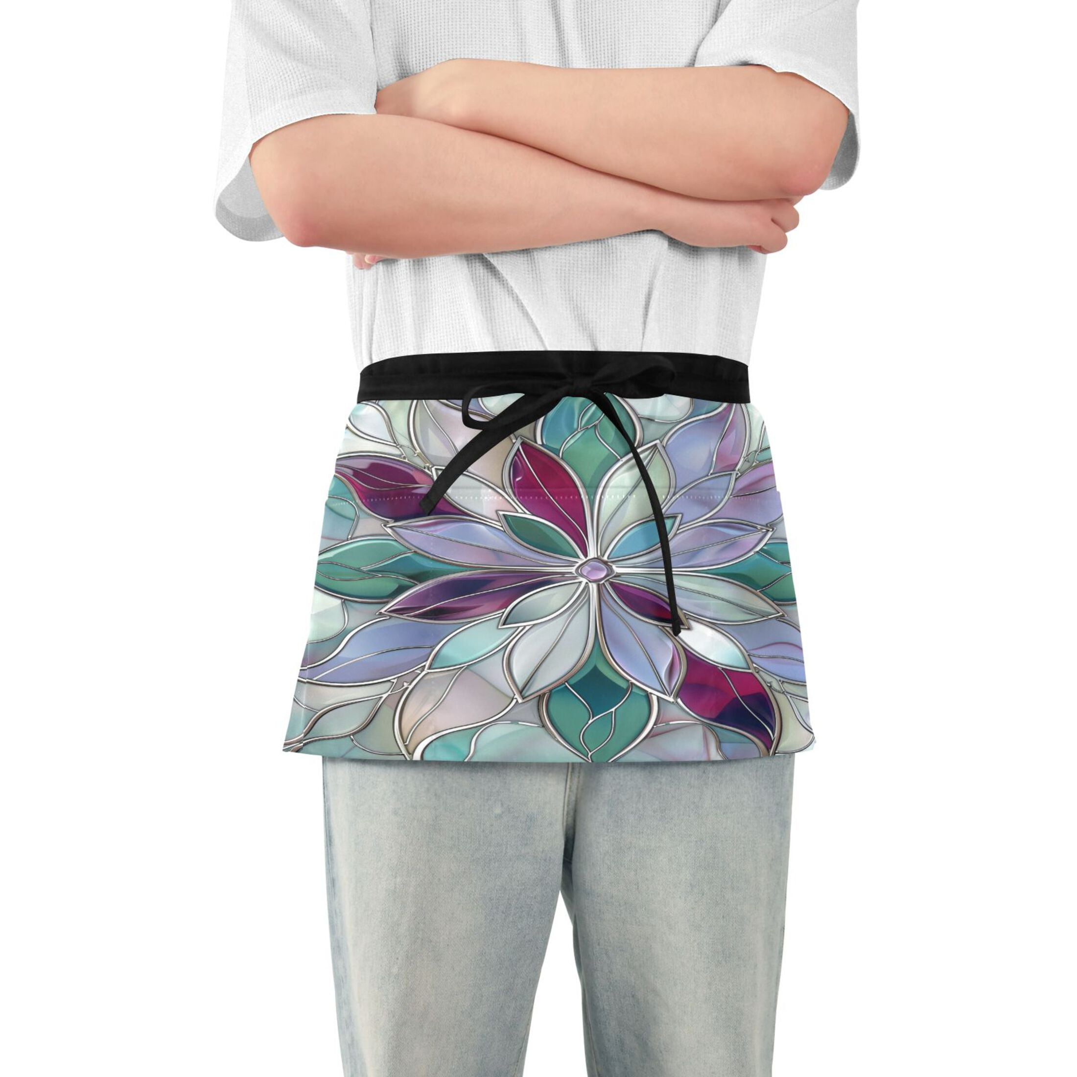Server Apron with 3 Pockets Waterproof Waitress Waist Short Apron for ...