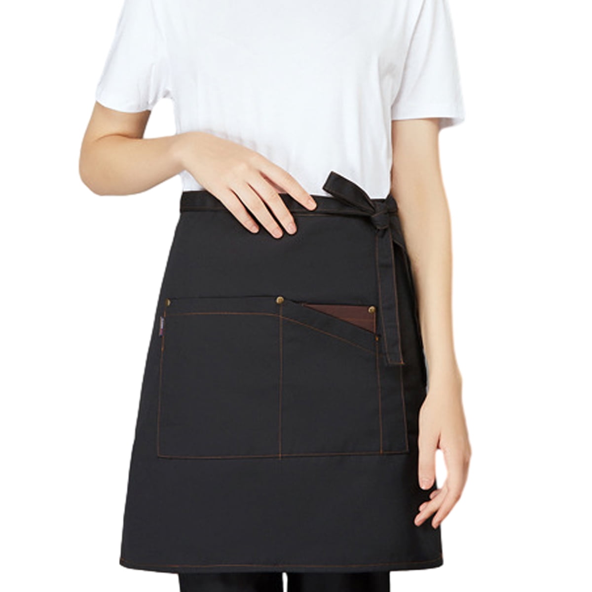 Server Apron with Pockets Waist Apron for Work Cafe Uniform, For Pens ...