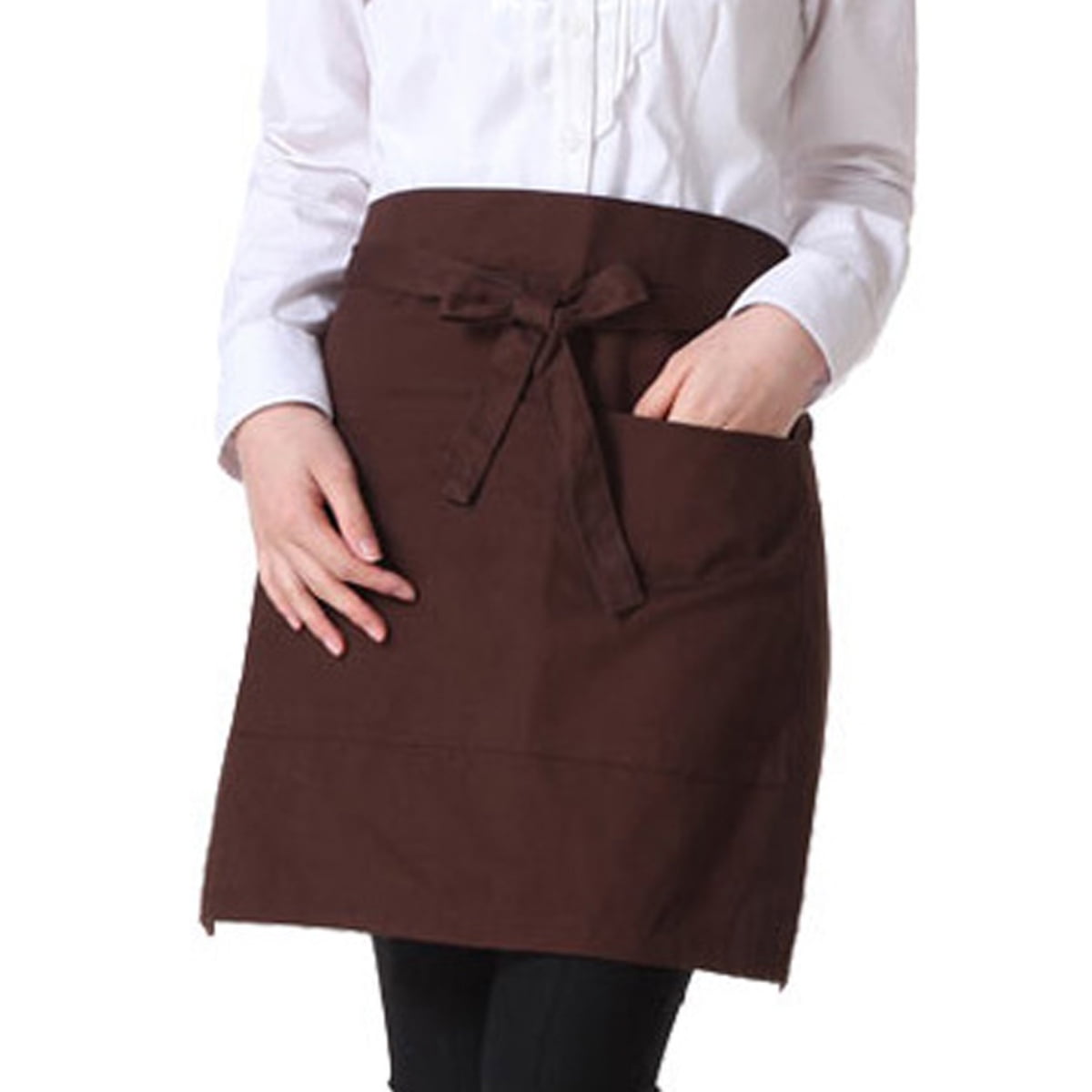 Server Aprons Black Half Bistro Apron Waiter Waitress Long waist Apron ...