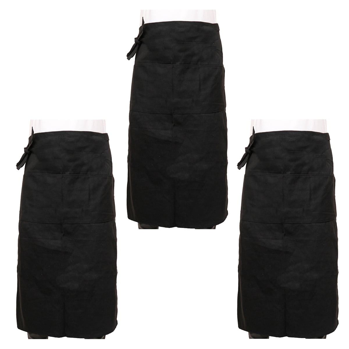Server Aprons Black Half Bistro Apron with 2 Pockets 27.6 Inch Waiter ...