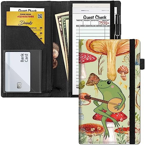Server Book for Waitress, 5.5x9" PU Leather Waiter Books, Restaurant ...