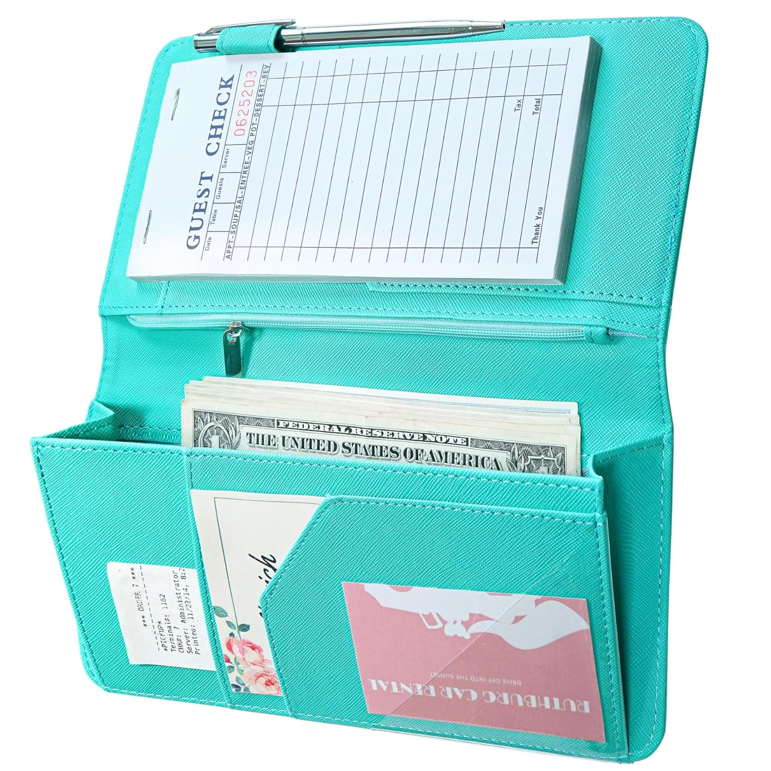 Server Book with Zipper Pocket and Magnetic Closure Server Booklet ...