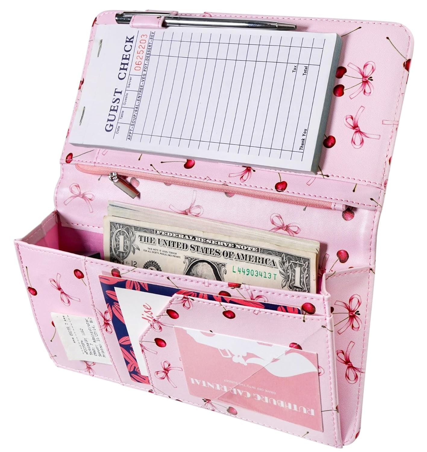 Server Book with Zipper Pocket and Magnetic Closure Server Booklet ...