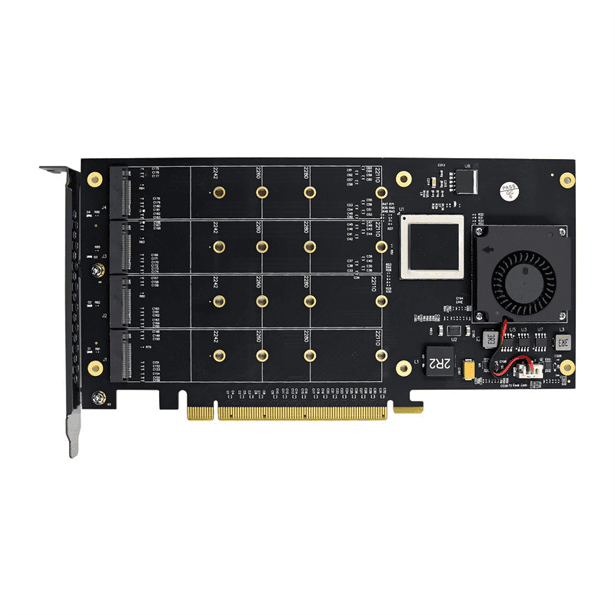 Server Expansion Card ST5110 PCIe X16 PEX8748 Quad Channel NVMe Grade ...