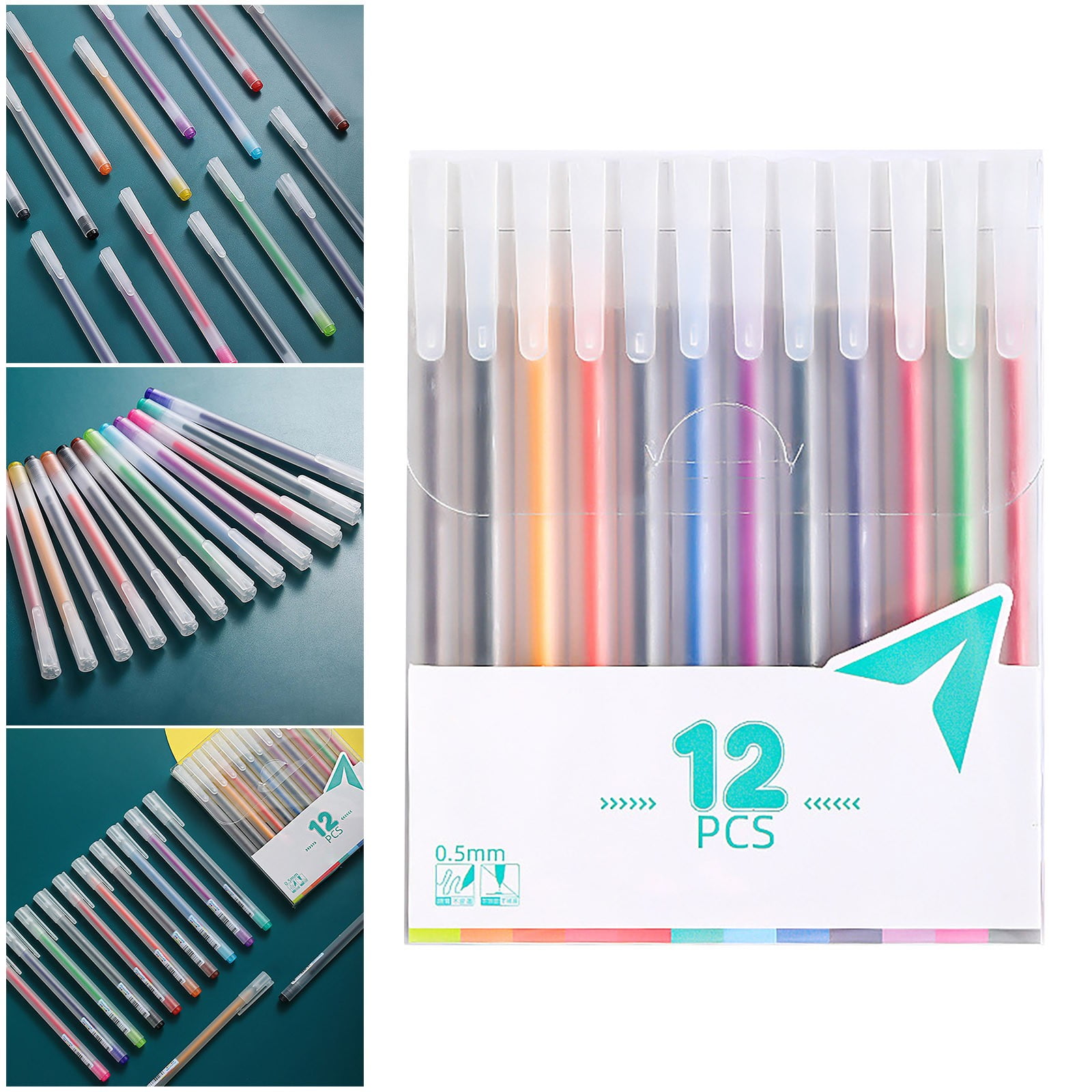 Server Pens Oil Battery Pen 12 Gel Pens Set Student Ballpoint Pen Color ...