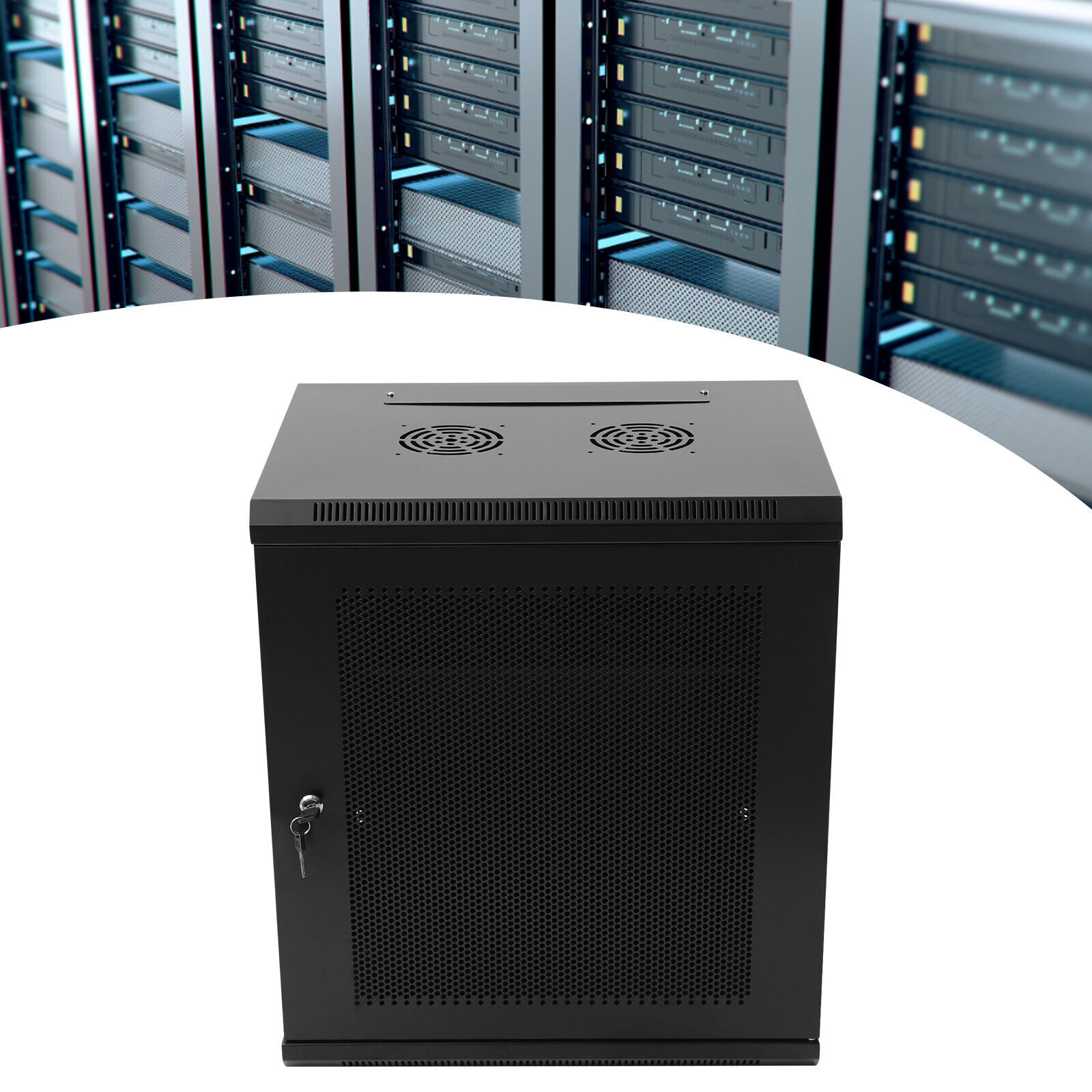 Server Rack 12U Wall Mounted Cabinet Locking Networking Data Enclosure ...