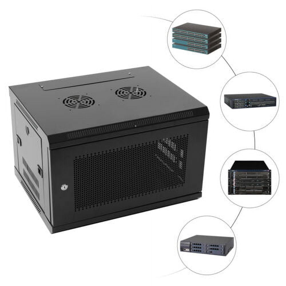Server Rack 6U Wall Mount Cabinet Locking Networking Data Enclosure Locking Door - Walmart.com