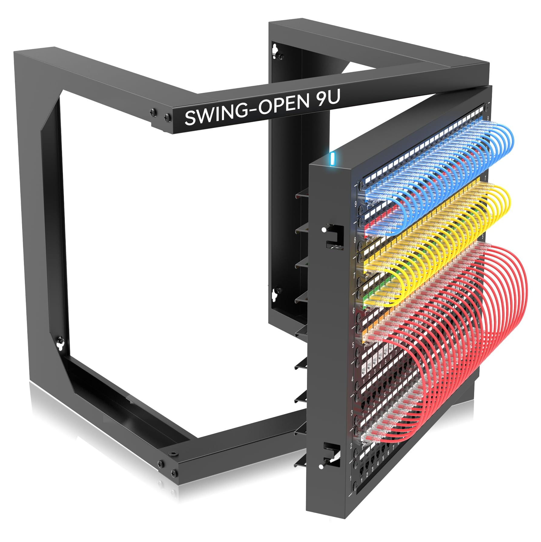 Server Rack Wall Mount 9U with Swing Open, Wall Mount Network Rack for ...