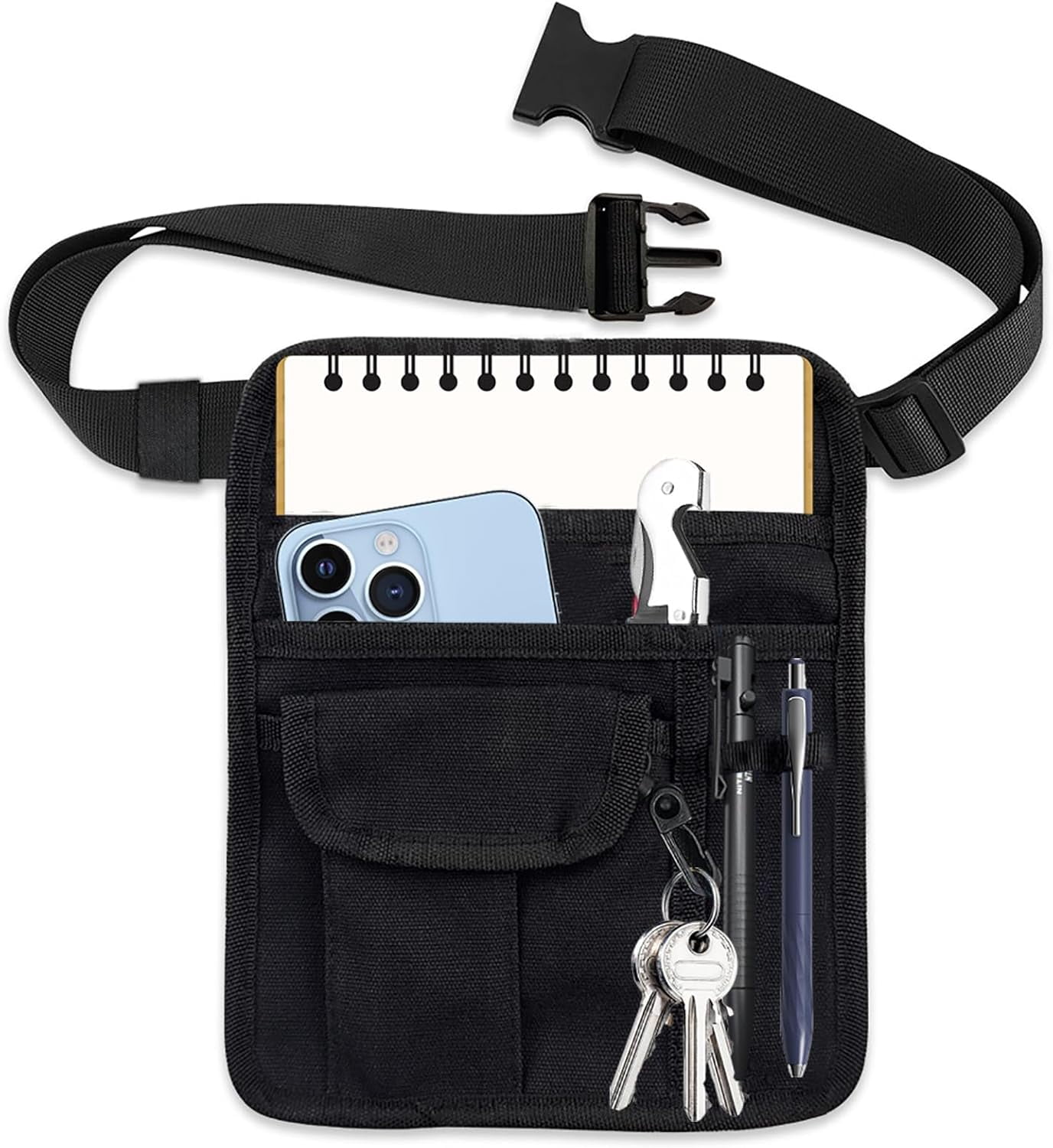 Server Waist Pouch, Black Server Aprons with Pockets for Waitress ...
