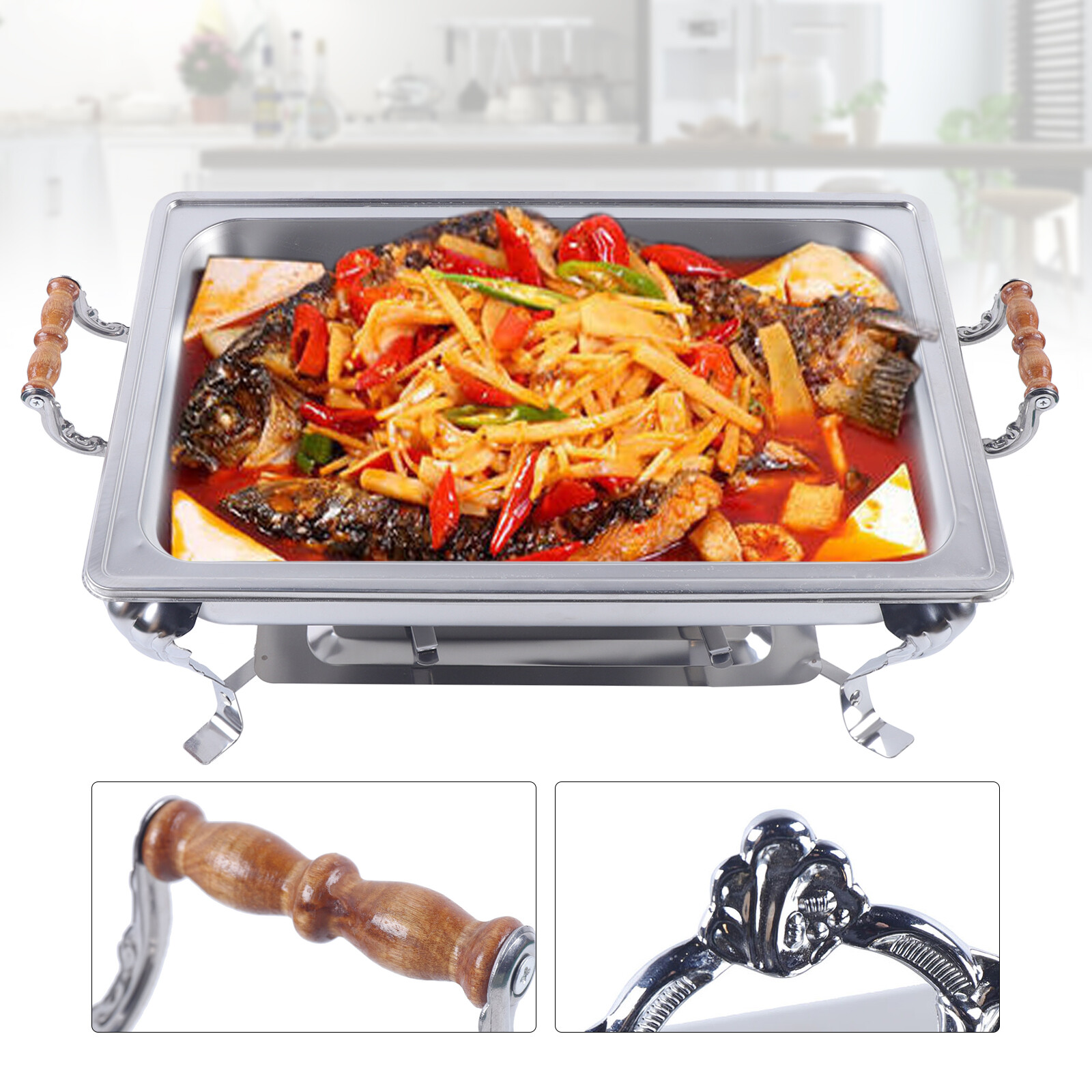 Server Warmer Food Pan 9L Catering Stainless Steel Chafer Chafing Dish ...