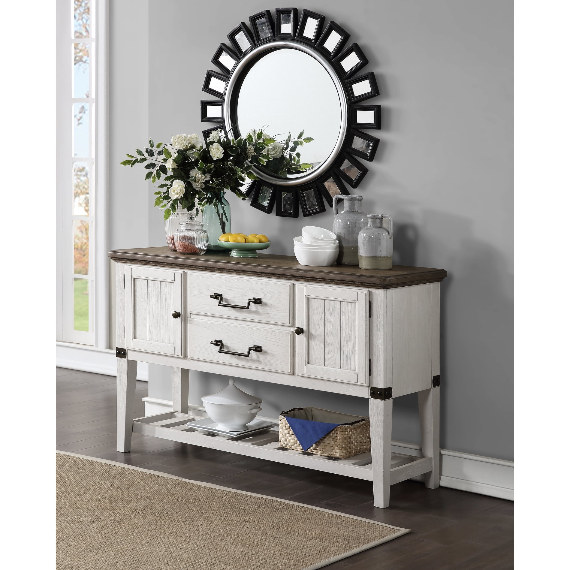 Server In White - Built With Oak Veneers, Asian Hardwood Solids And ...