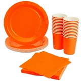 Serves 24 Orange Party Supplies with Paper Plates, Cups, and Napkins ...