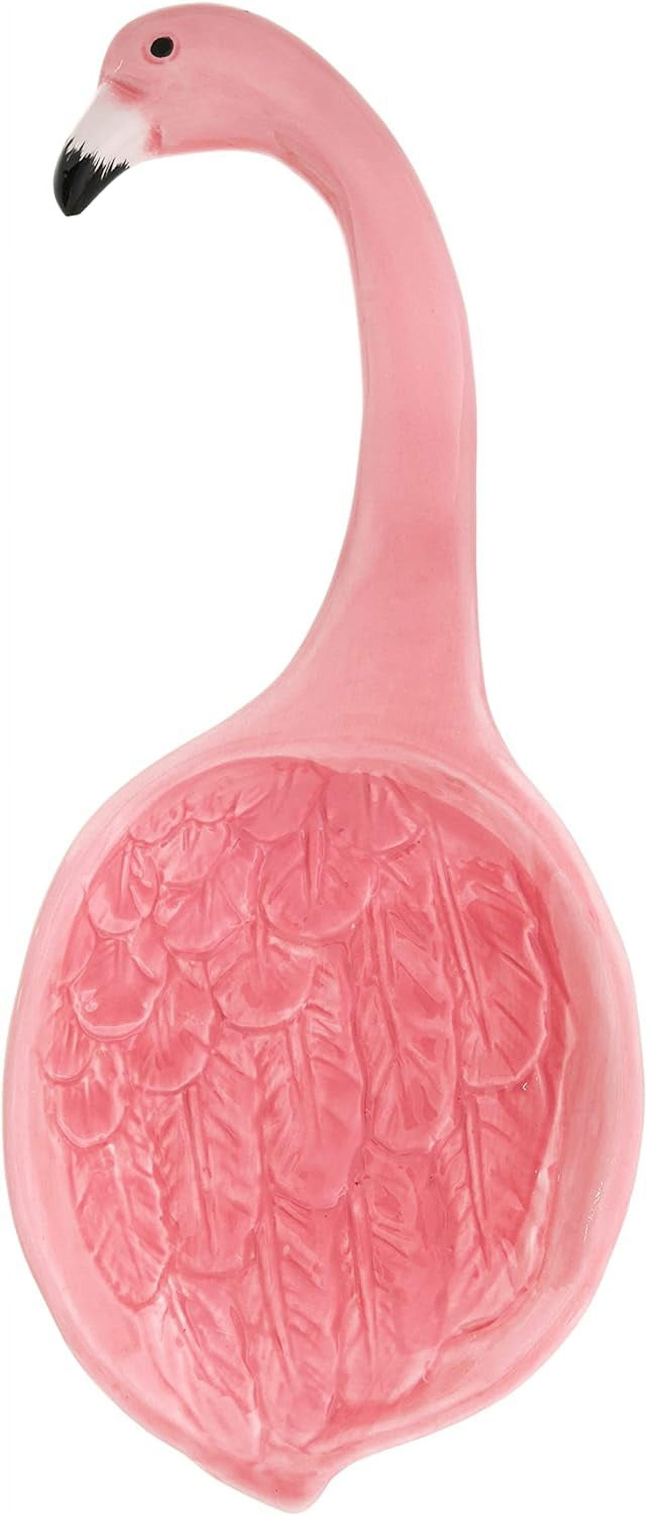 Servette Home Pink Flamingo Ceramic Spoon Rest, Ladle and Utensil ...