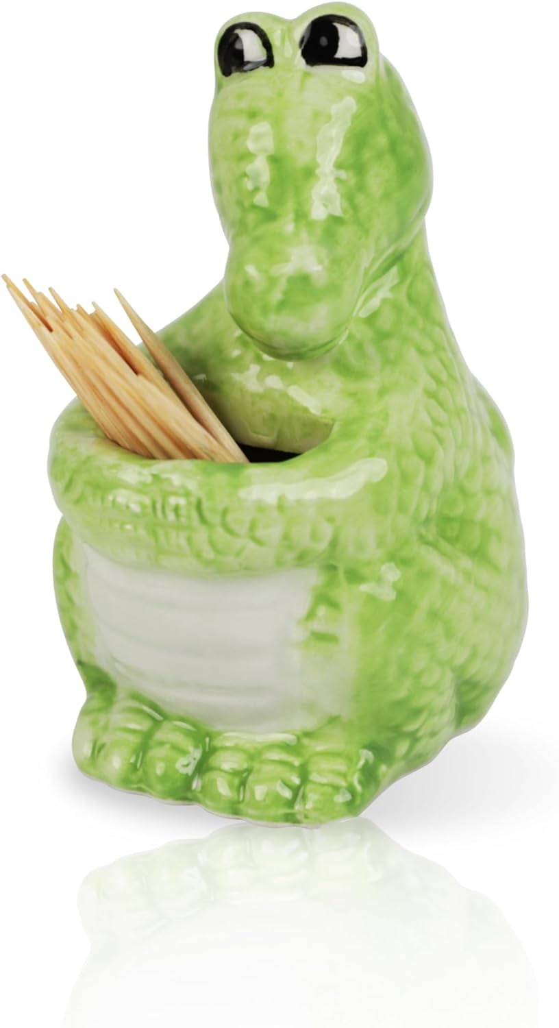 Servette Home Animal Themed Ceramic Toothpick Holders, Alligator, Bear ...
