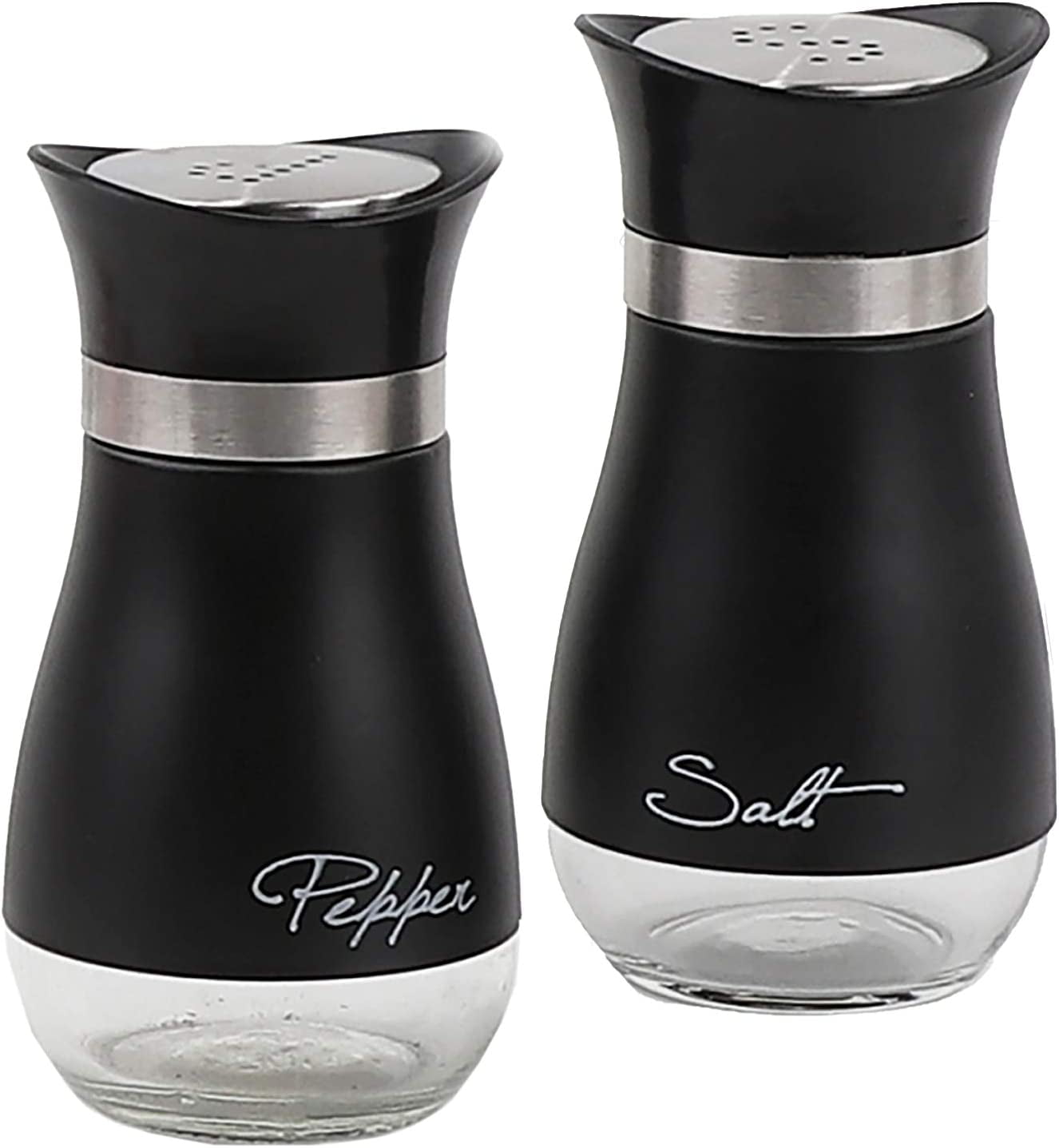 Servette Home Basic Salt & Pepper Shakers - Black, Contemporary Table ...