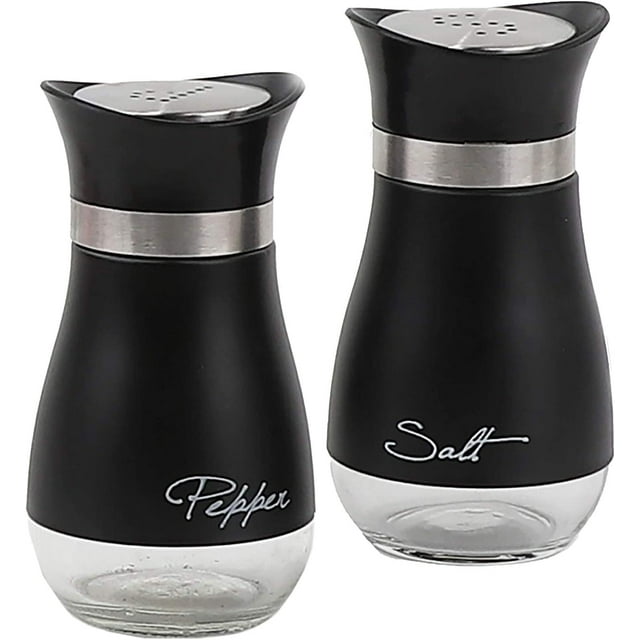 Servette Home Basic Salt & Pepper Shakers - Black, Contemporary Table ...