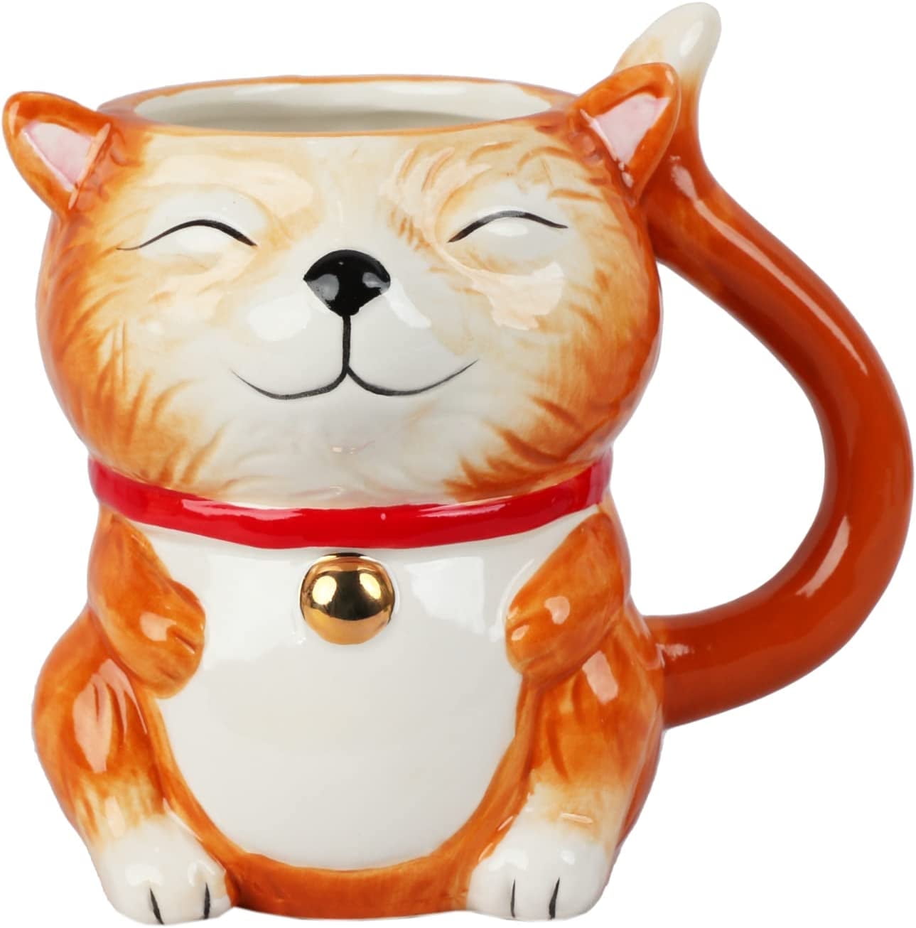 Servette Home Cat Mugs for Cat Lovers Ceramic Ginger Cat Coffee Mug ...