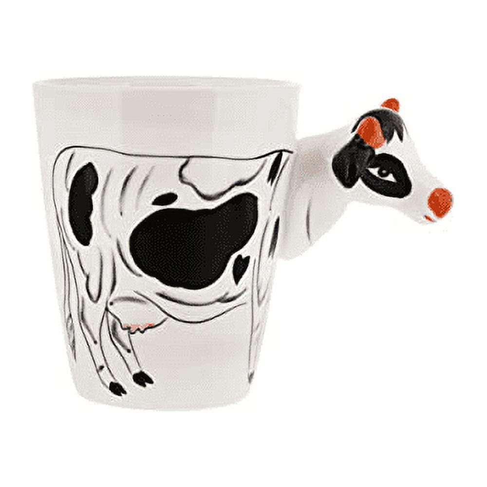 Servette Home Ceramic 3D Coffee Mug - Cute Cow Cup (White) - Walmart.com