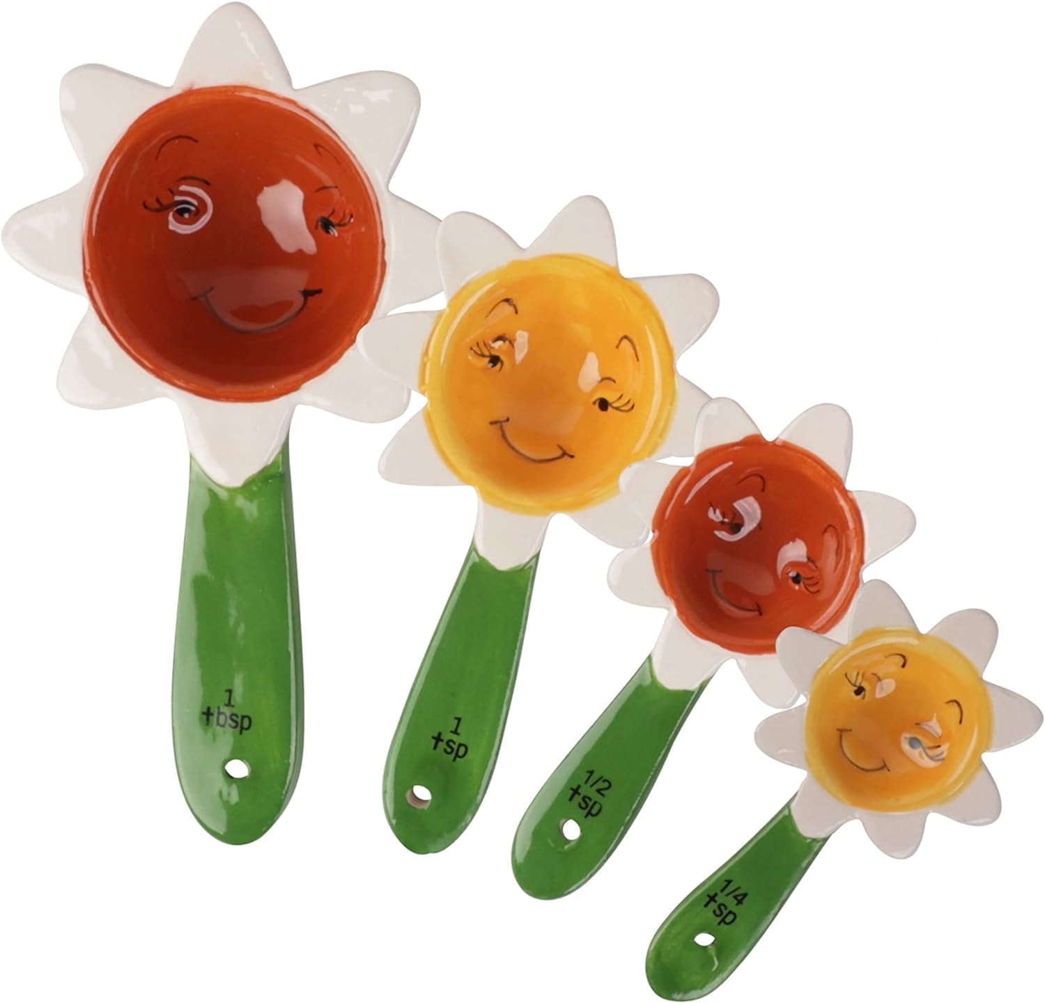 Servette Home Ceramic Cute Measuring Spoons – Kitchen Utensil Set and ...