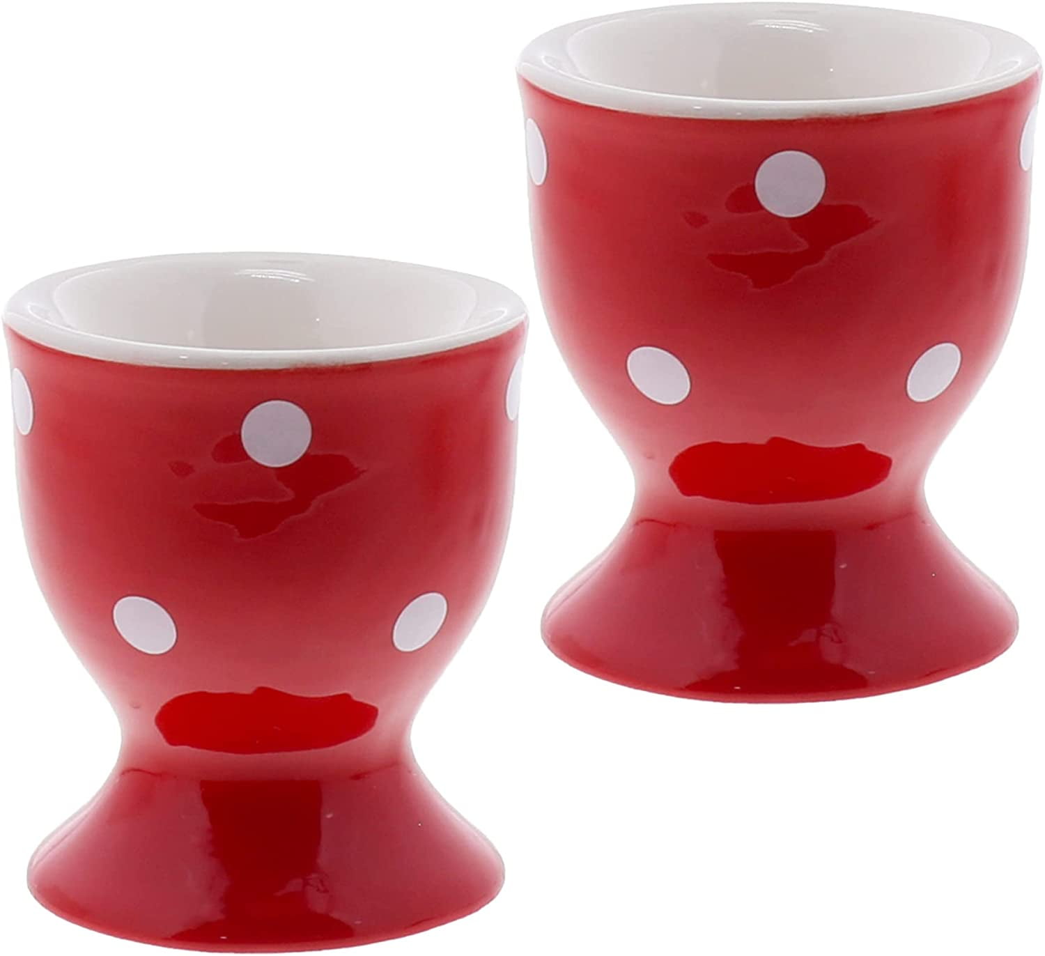 Servette Home Ceramic Egg Cup Polka Dot Soft Boiled Egg Holder - Set of ...