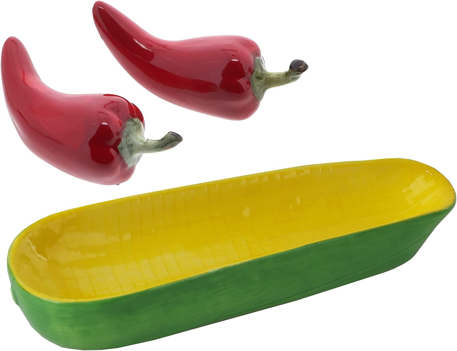 Servette Home Ceramic Vegetable Salt and Pepper Shakers Set and Corn ...