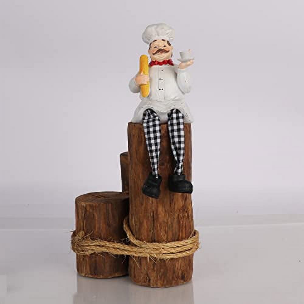 Bread Holding Figurine Chef Kitchen Decor: Shelf Sitters with Long Legs ...