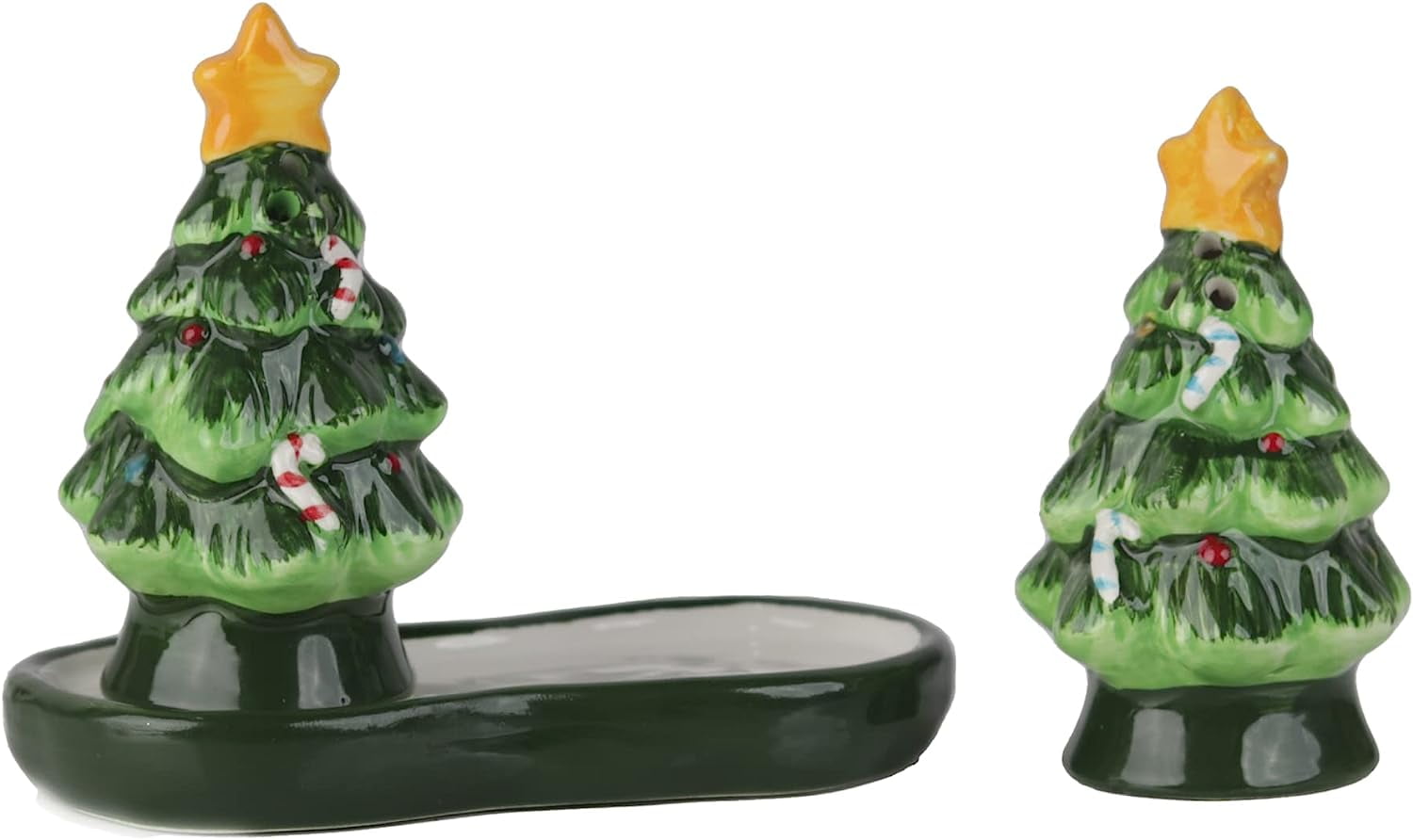 Servette Home Christmas Holiday Salt and Pepper Shaker Set with Stand ...