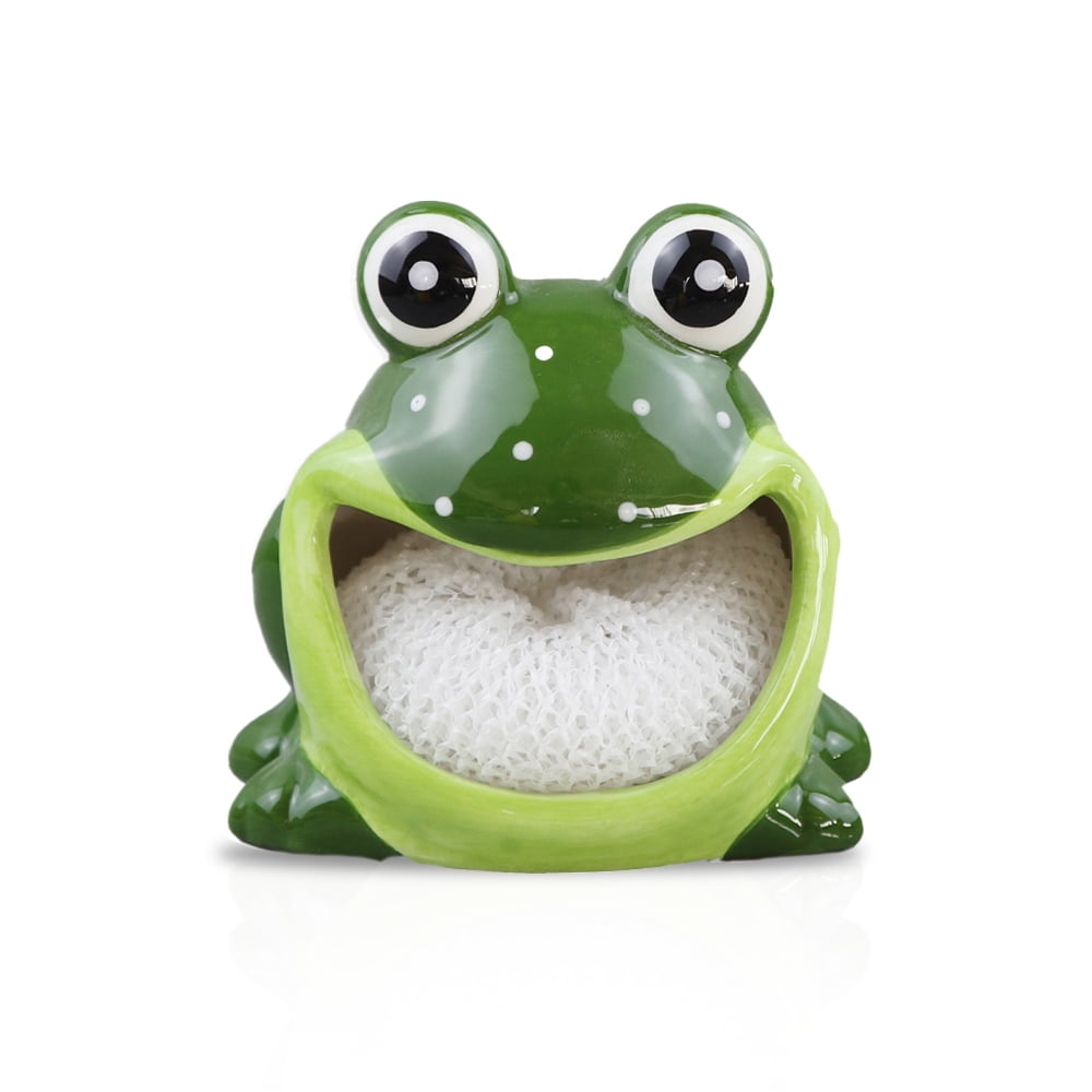 Servette Home Decorative Dish Sponge Holder for Kitchen Sink - Frog ...