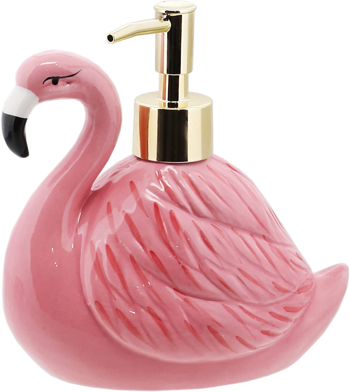 Servette Home, Durable Pink Flamingo Soap Dispenser with Pump for Sink ...