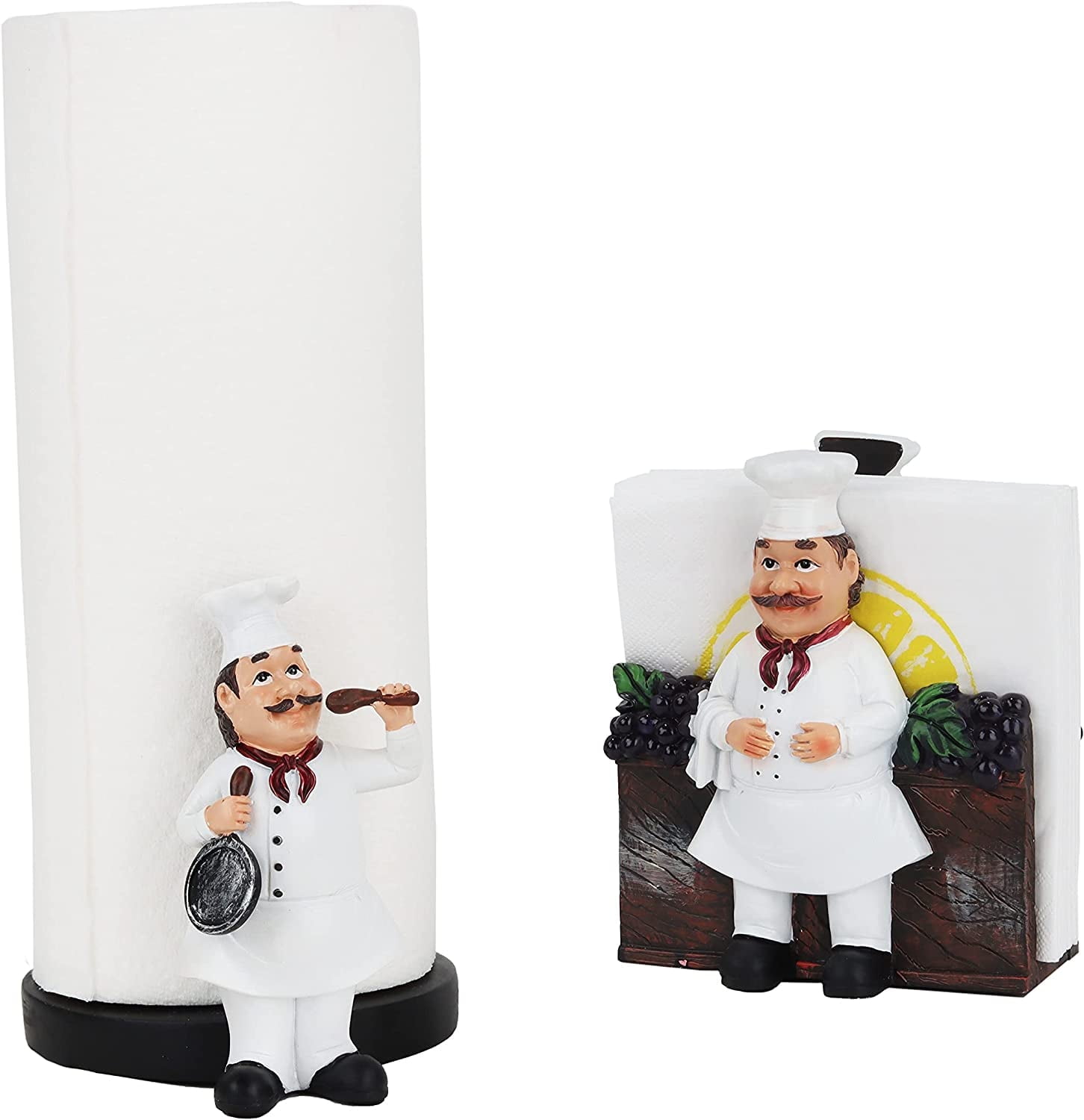 Servette Home Fat Chef Figurine Paper Towel & Napkin Holder Kitchen ...