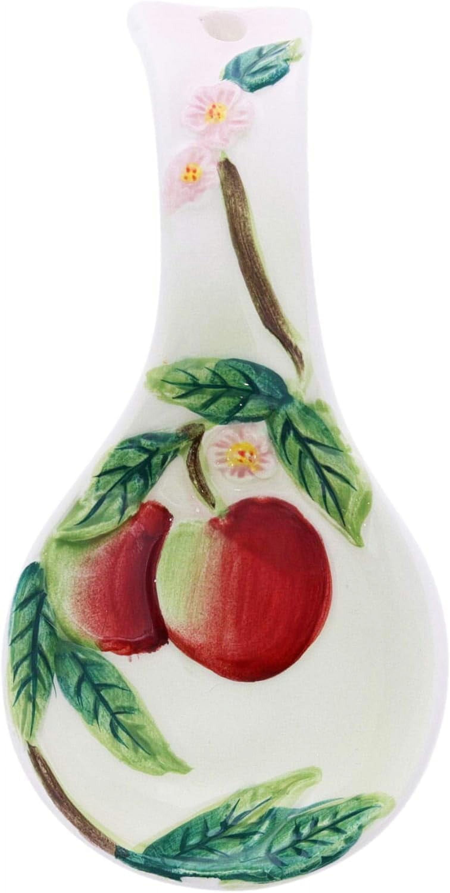 Servette Home Mini Ceramic Spoon Rest Apple Kitchen Décor Teaspoon Tea ...