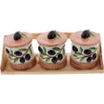 Servette Home Wood Stand with Three Ceramic Pots - Olive - Walmart.com