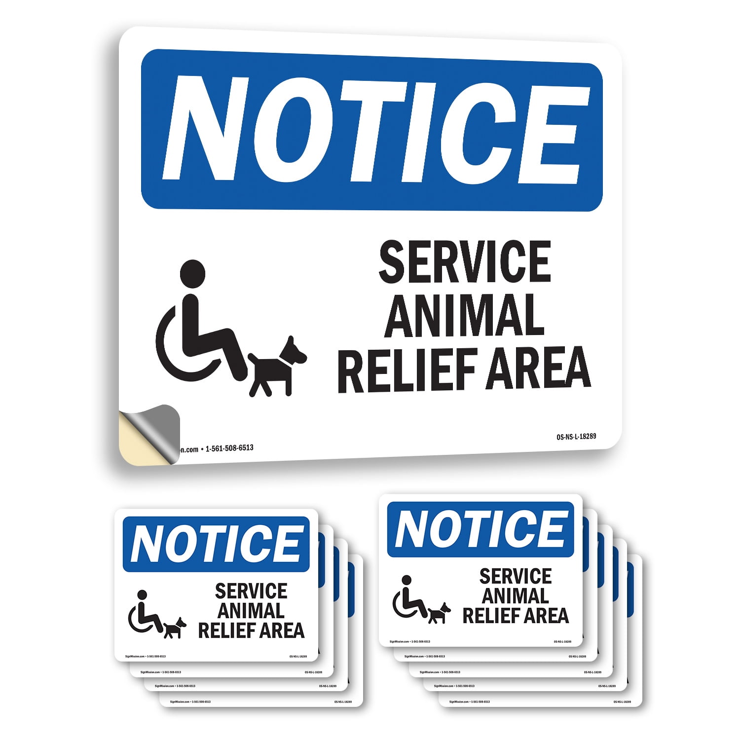 Service Animal Relief Area With Symbol OSHA Notice Vinyl Decal Label 10 ...
