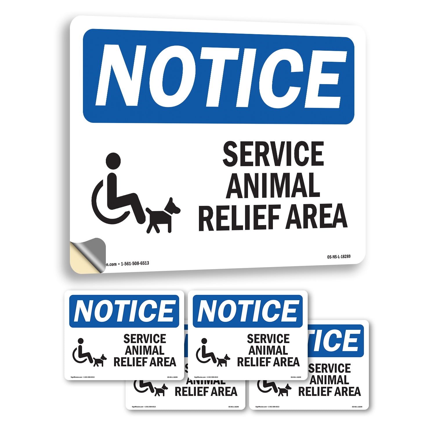 Service Animal Relief Area With Symbol OSHA Notice Vinyl Decal Label 24 ...
