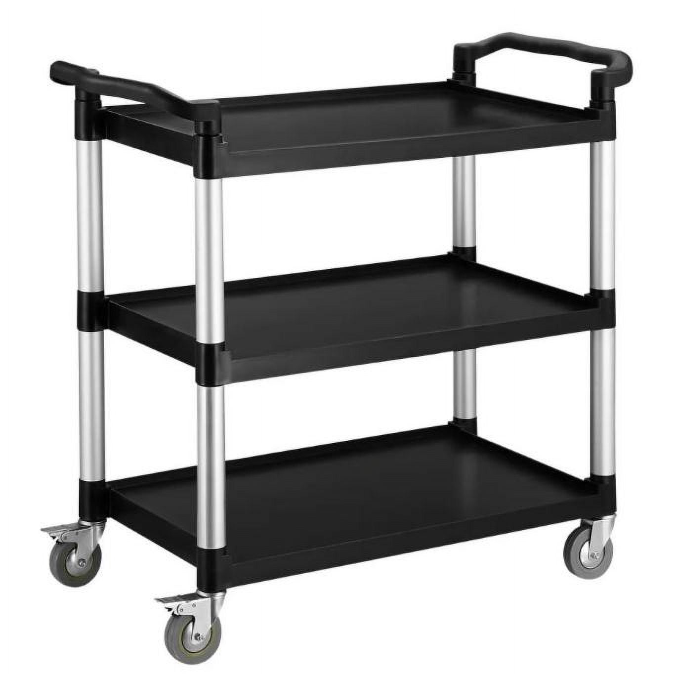 Service Cart Heavy Duty 3-Shelf Rolling Utility/Push Cart with Lockable ...