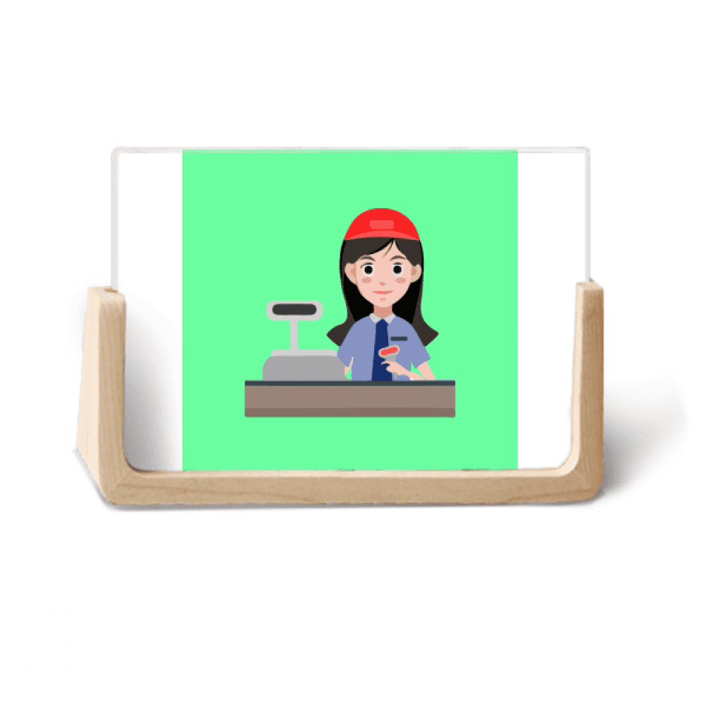 Service Cashier Supermarket Checkout Photo Wooden Photo Frame Tabletop ...