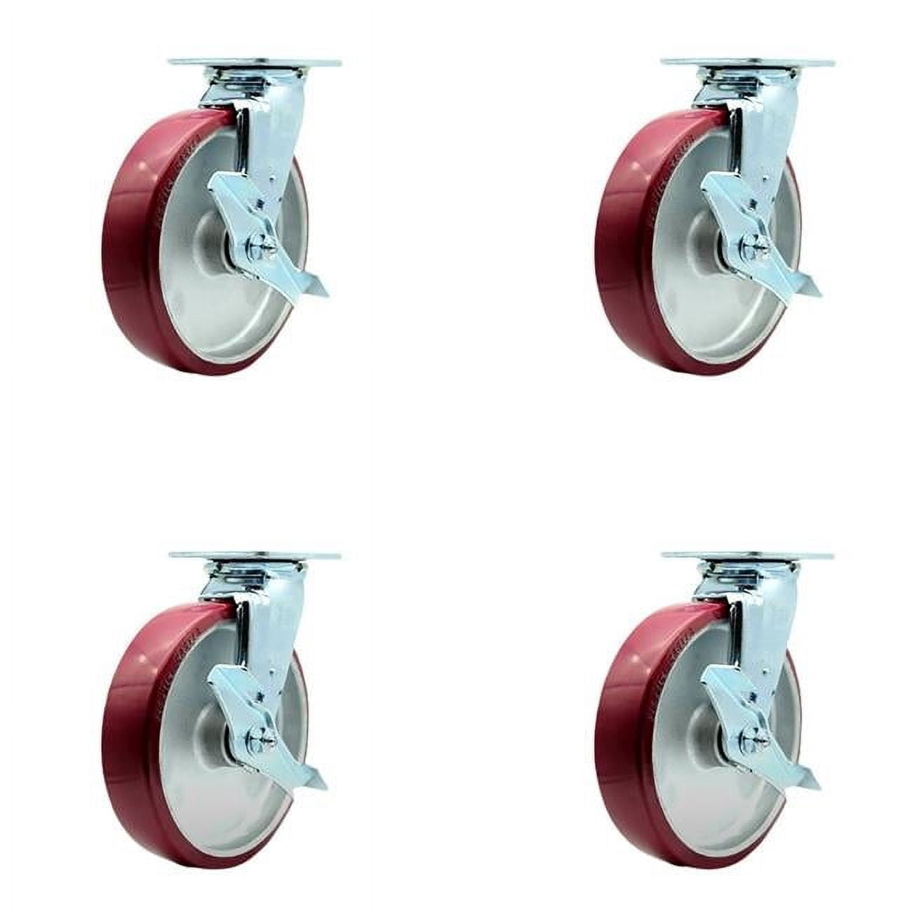 Service Caster SCC-SS30S820-PAB-TLB-4 Stainless Steel Heavy Duty Swivel ...