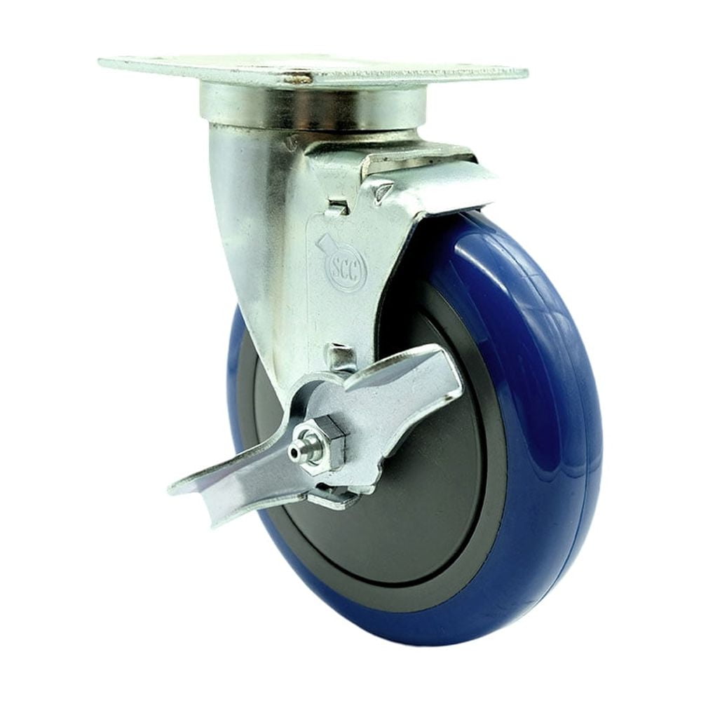 Service Caster - Universal Kitchen Caster - 5" Blue Poly Wheel - Swivel ...