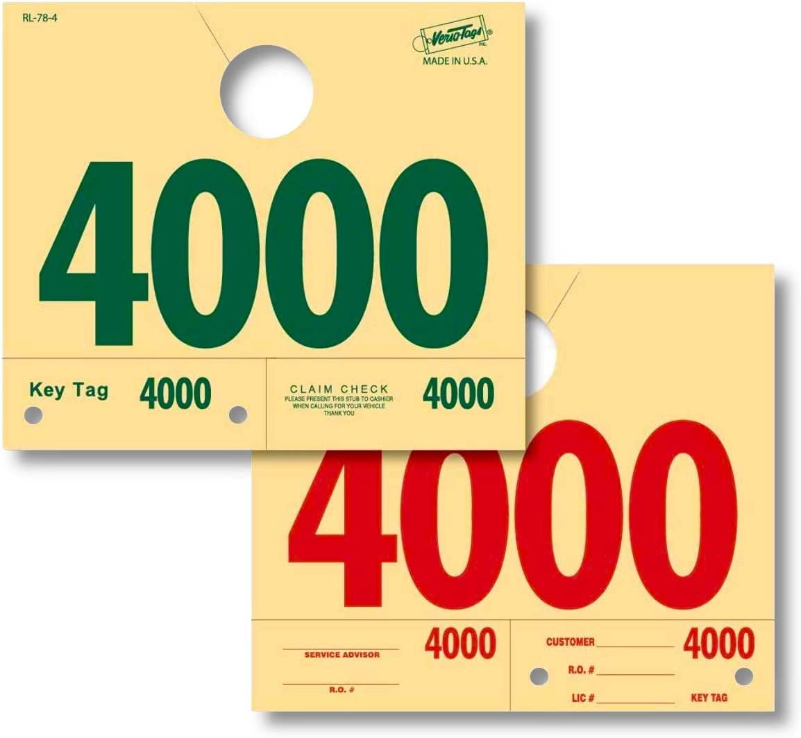 Service Dispatch Numbers - Numbered 4000-4999 - Manilla/Green/Red ...