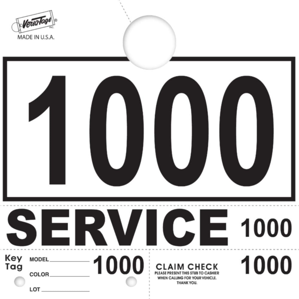 Service Dispatch Numbers RL78 Style Mirror Hang Tags Numbered (, 000 ...