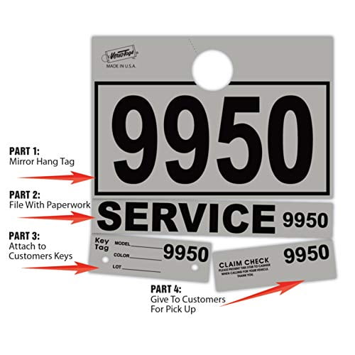 Service Dispatch Numbers RL78 Style Mirror Hang Tags Numbered (Gray ...