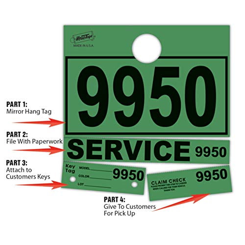 Service Dispatch Numbers RL78 Style Mirror Hang Tags Numbered (Green ...