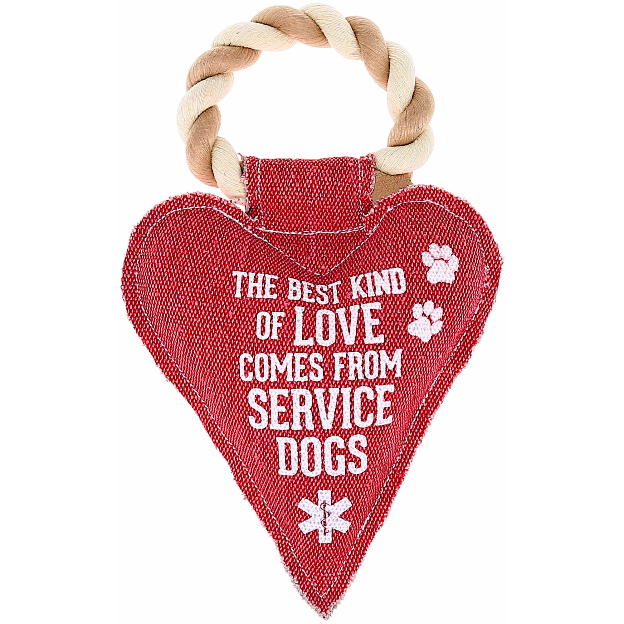 Service Dog - 6" x 9.5" Canvas Dog Toy on Rope - Walmart.com