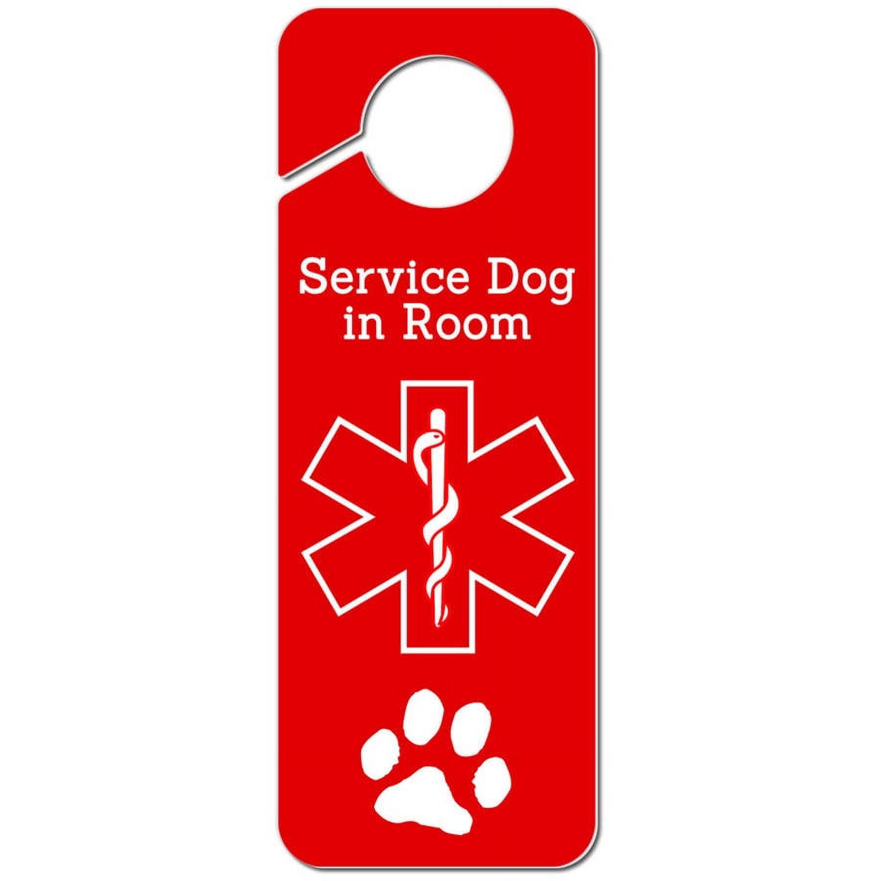 Service Dog in Room Medical Alert Plastic Door Knob Hanger Sign ...