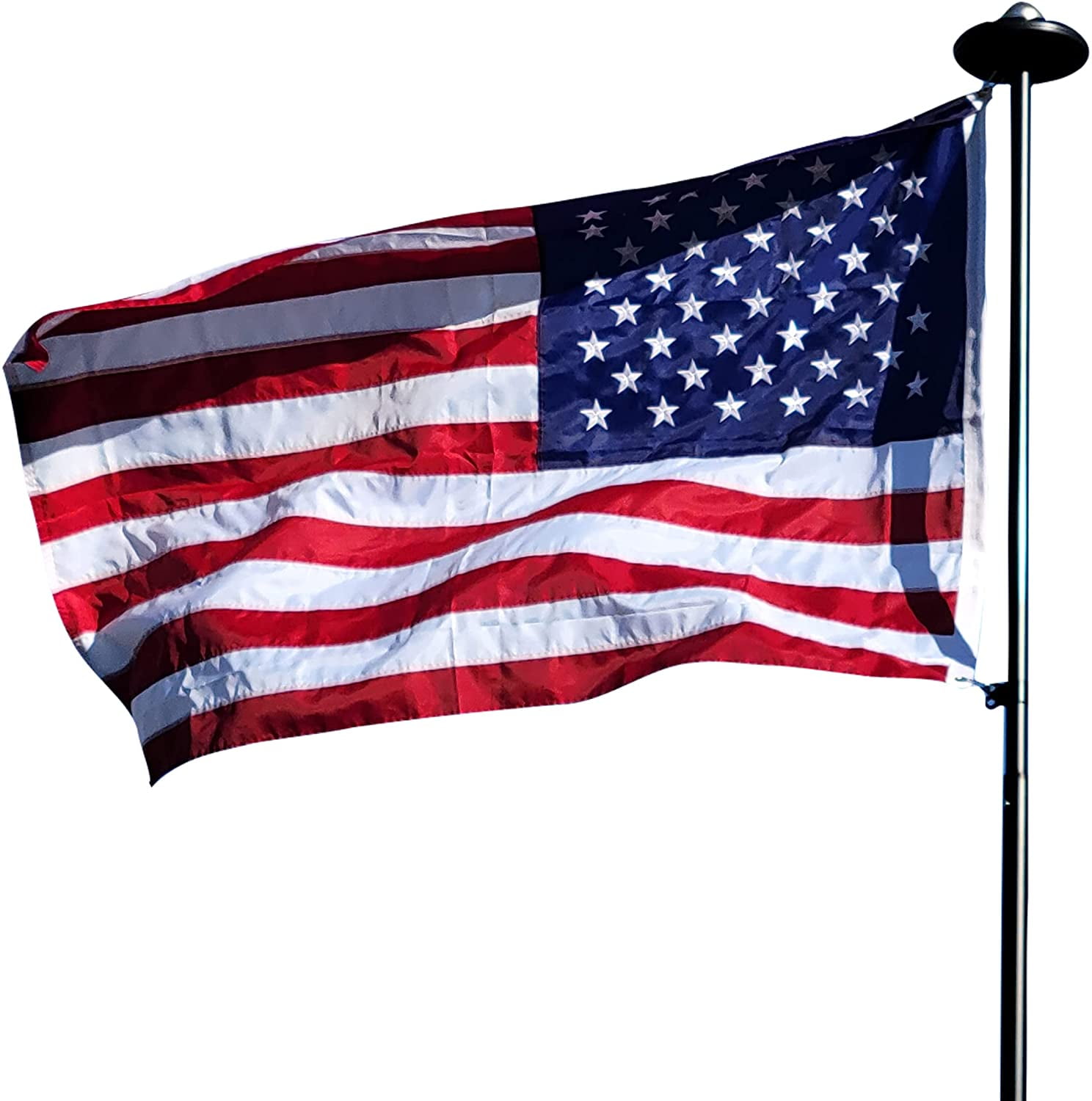 Service First Freedom Edition Black - 30ft Aluminum In-Ground Flagpole ...