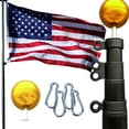 Service First Freedom Edition Black Telescoping Aluminum Flagpole ...