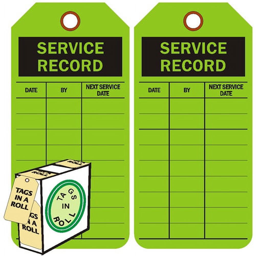 Service Record Tag with Fiber 100 Tags/Box, 3" x 6.25" - Walmart.com
