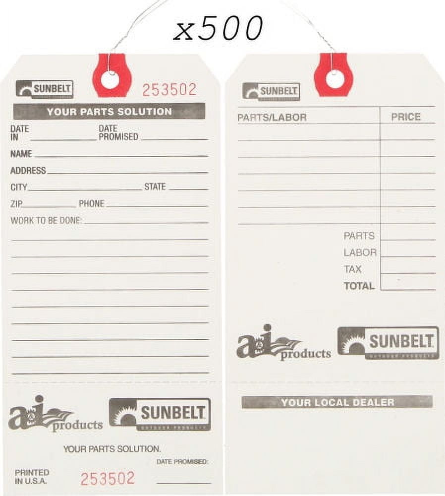 Service Repair Tags B1AC1000 - Box of 500 - Walmart.com