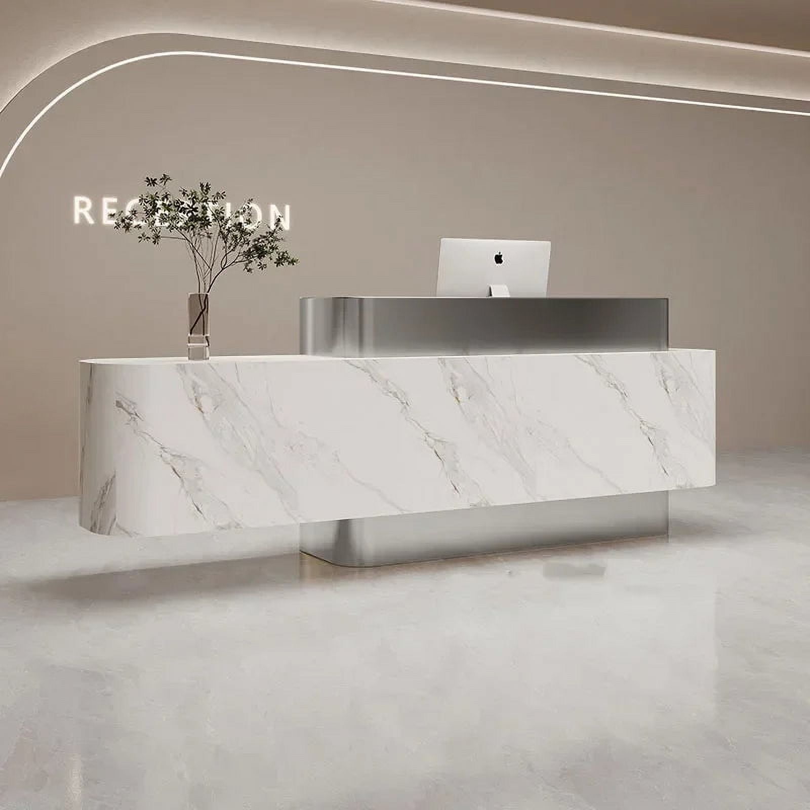 Service Standing Reception Desk Luxury Counter Modern Desktop Reception ...