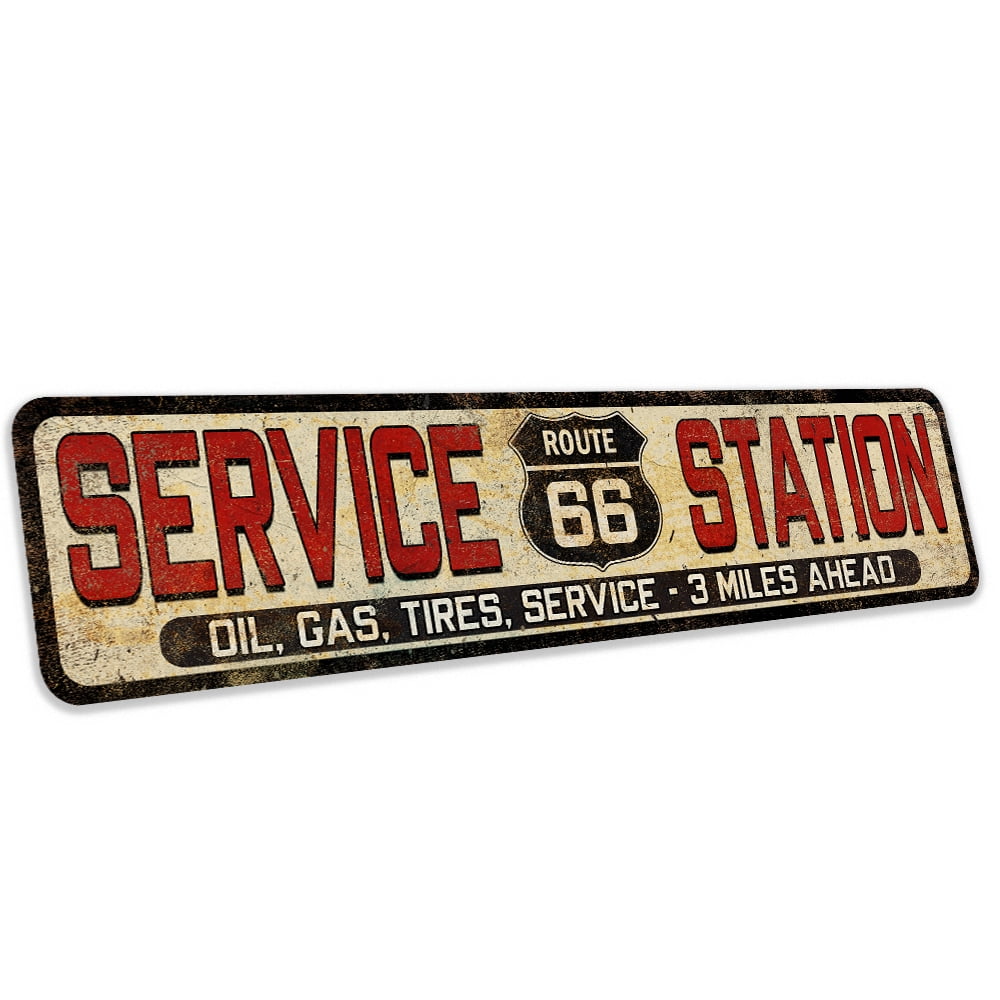 Service Station Route 66 Sign Rustic Looking Signs Garage Décor ...